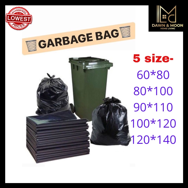 💛D&M💛 Big Size Trash Bag Large Dustbin Extra Huge Thick Black Plastik ...