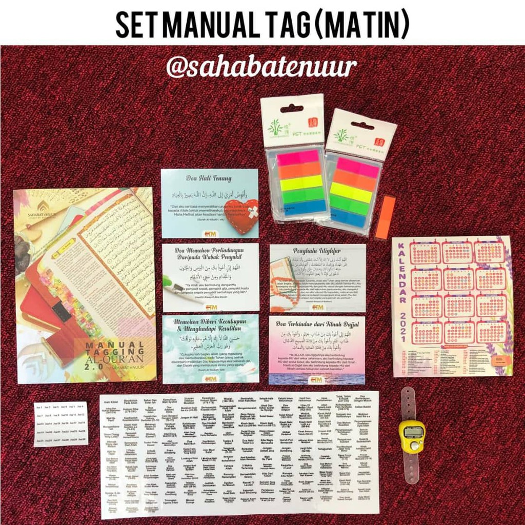 Set Quran Tagging Kit (Manual Tagging/Diy Tag/Pelekat Tanda Juzuk dan ...