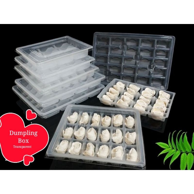 10Pcs+lid 10/12/15/18 grid DISPOSABLE DUMPLING BOX With lid /Kotak Ladu ...