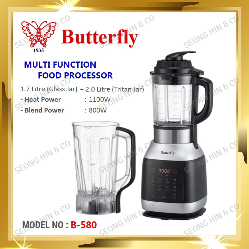 BUTTERFLY B580 MULTI FUNCTION FOOD PROCESSOR / BLENDER B-580 | Shopee ...
