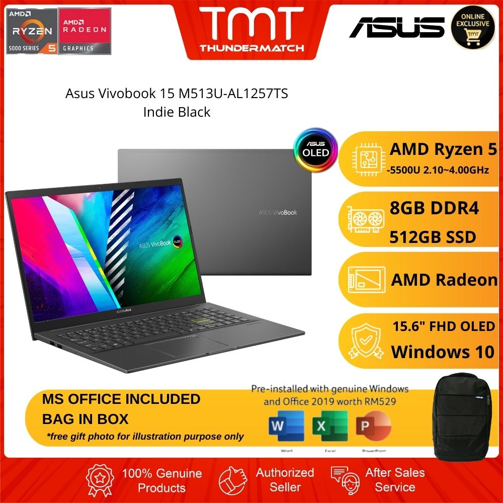 Asus Vivobook 15 M513U (Black/Silver) Laptop | AMD Ryzen 5-5500U | 8GB ...