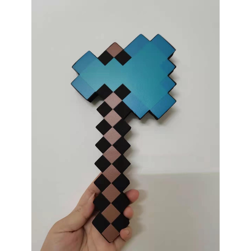 Minecraft Ax Blue Diamond Axe EVA Weapon Game Play Small Size Hatchet ...