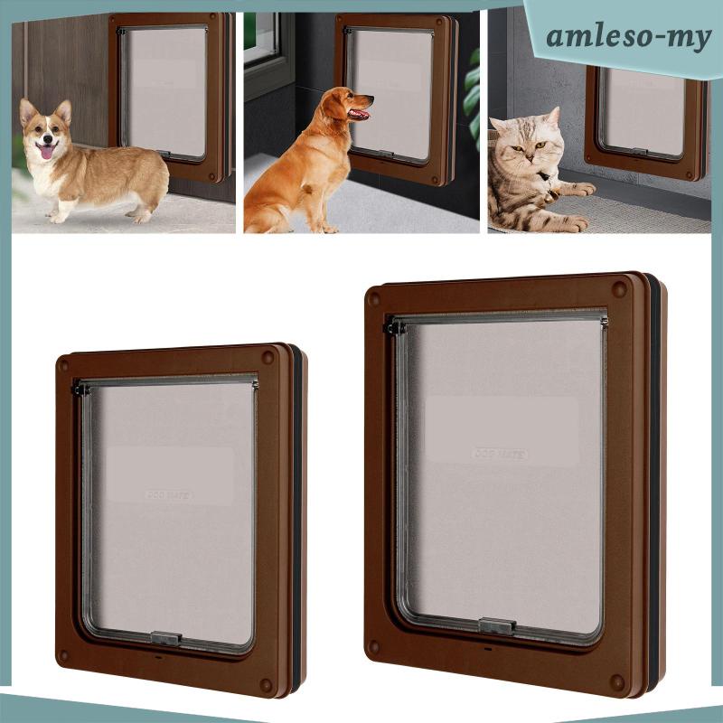 [AmlesoMY] Large Dog Flap Door Locking Kitten Cats Entry Frame Animal ...