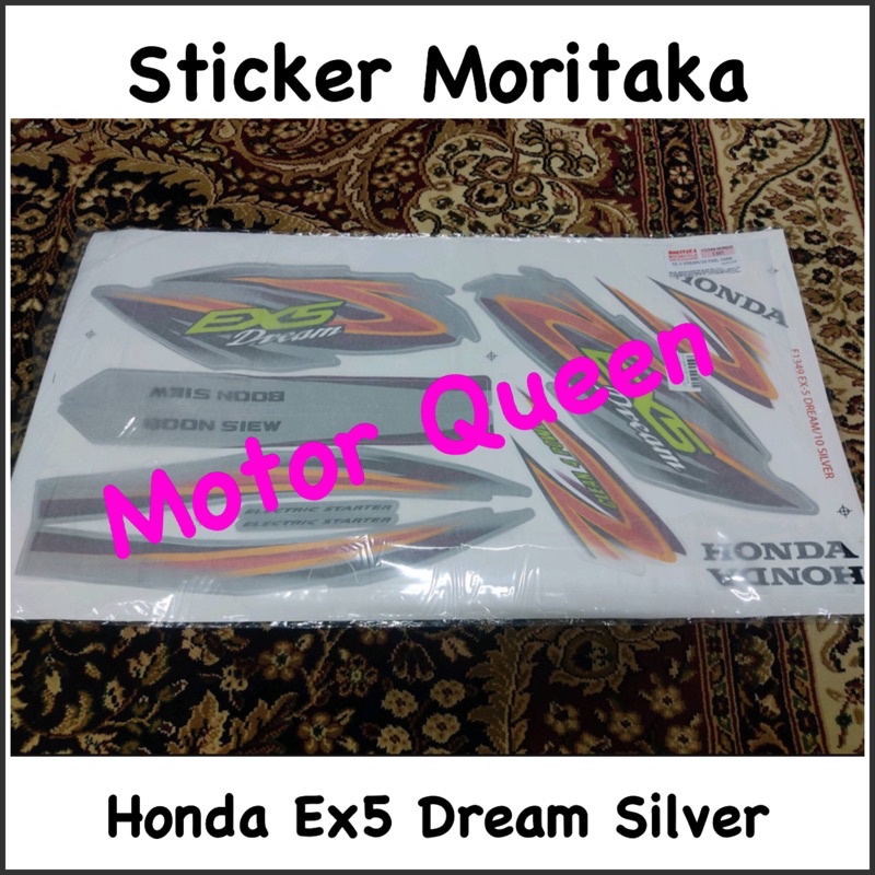Stripe Sticker Graphic Cover Set Honda Ex5 Dream ( Silver ) Moritaka ...