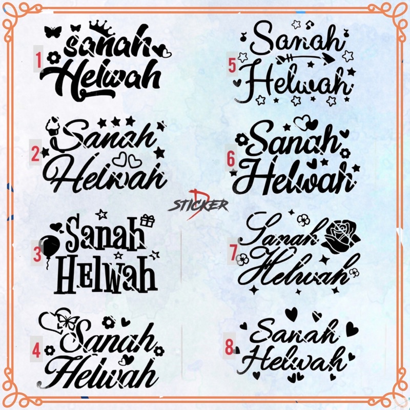 Sticker balloon SANAH HELWAH(21) size A5-A4 | Shopee Malaysia