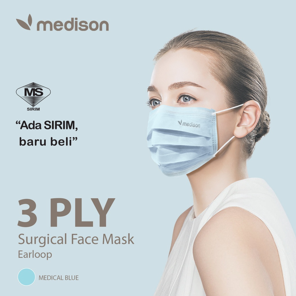 MEDISON Adult 3 Ply Premium Soft Surgical Face Mask - Adult/ ASTM Level ...
