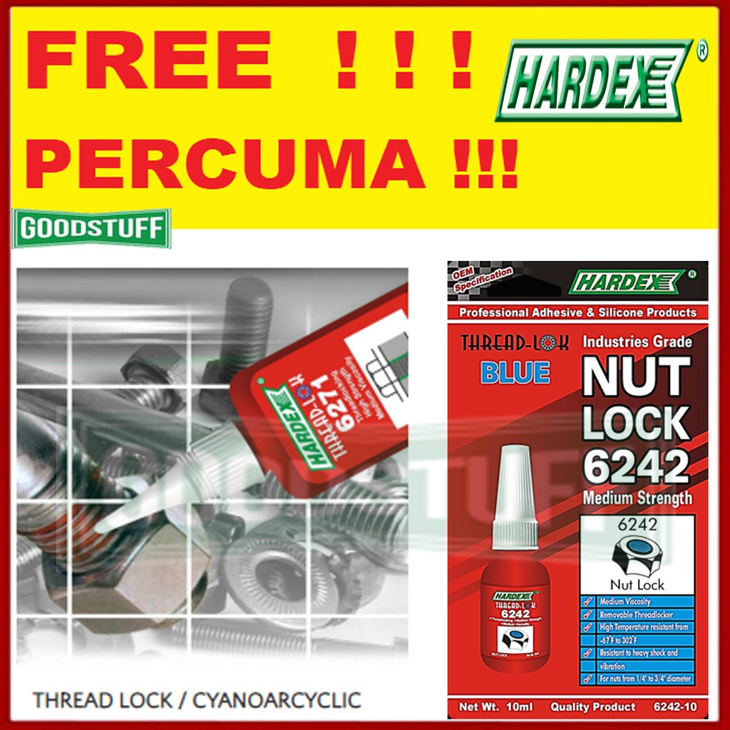 HARDEX 6242-10 NUT LOCK HARDEX GLUE SILICONE WATERPROOF GLU SILICON ALL ...