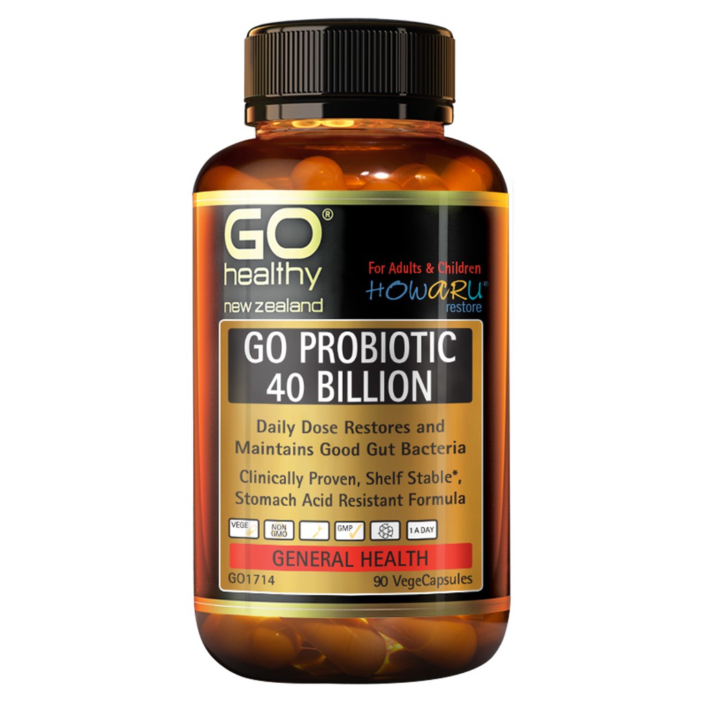 Go Healthy GO PROBIOTIC 40 BILLION (90 capsules) (exp 12/2020) | Shopee ...