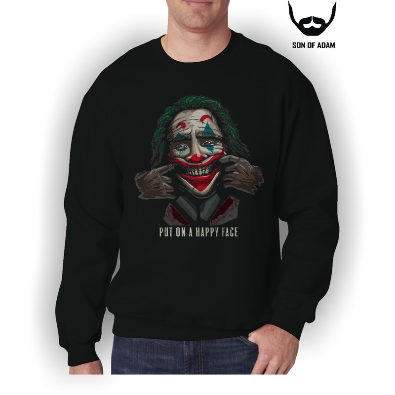 Joker HAPPY FACE SWEATER OBLONG OVERSIZED Screen Printing DTF ...