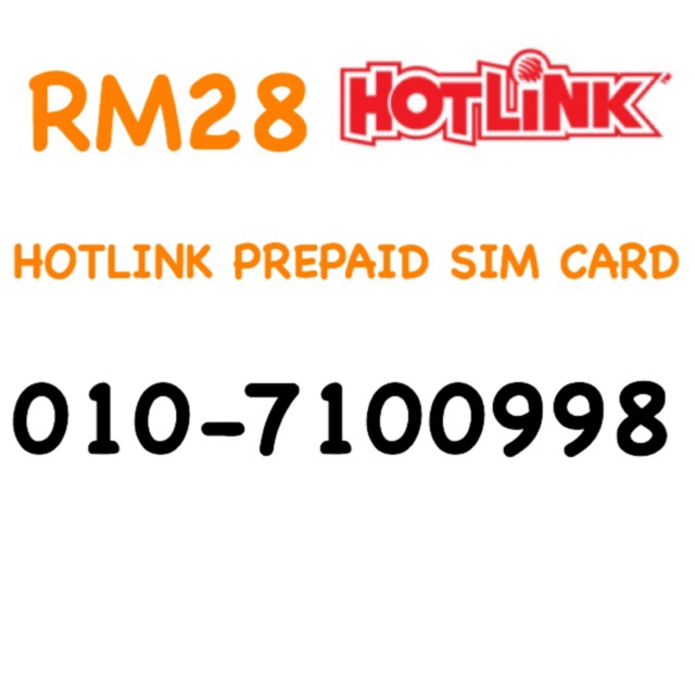 Hotlink Prepaid Sim Card 010-7100998 | Shopee Malaysia