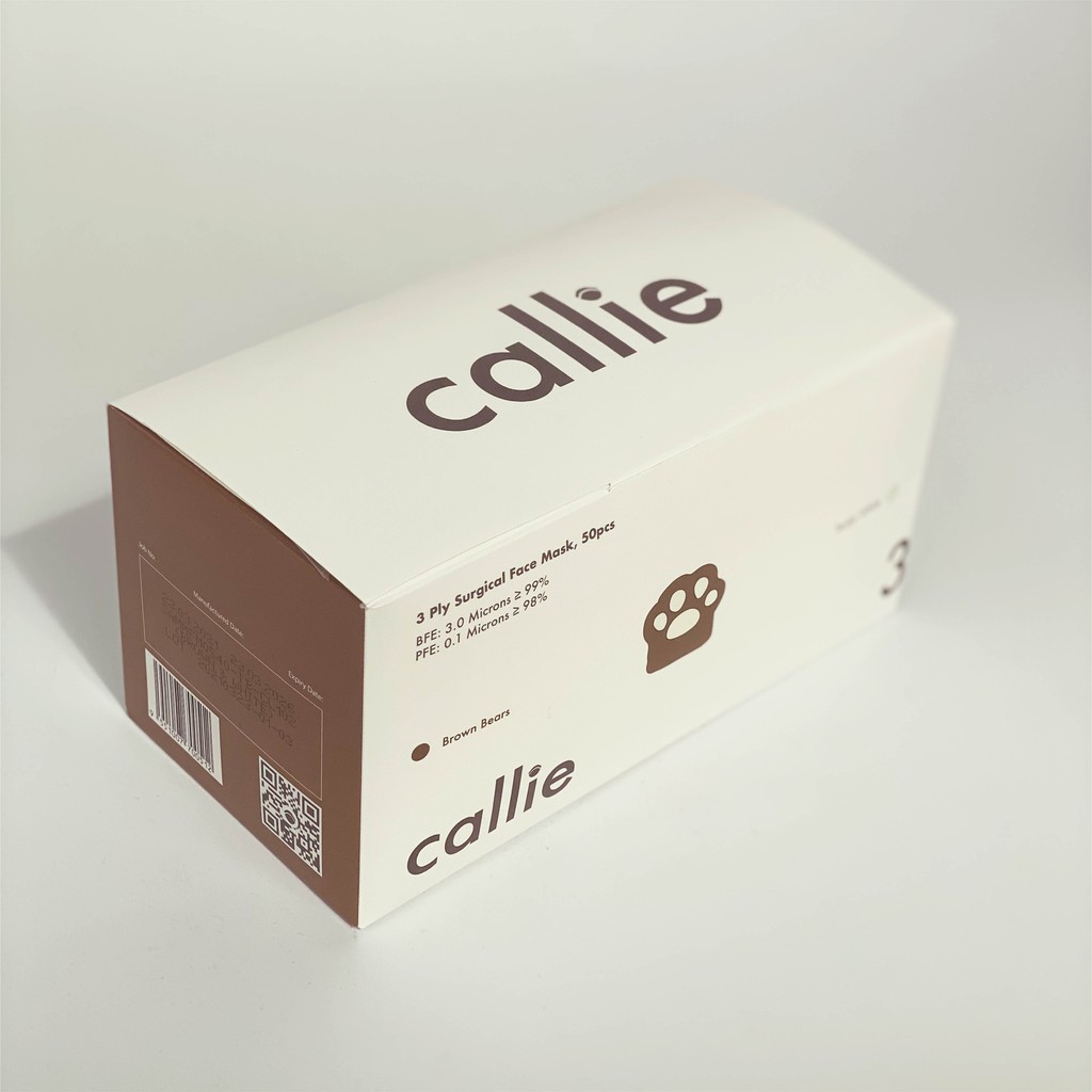 Callie 3 Ply Surgical Face Mask 50pcs teddy/brown | PGMall