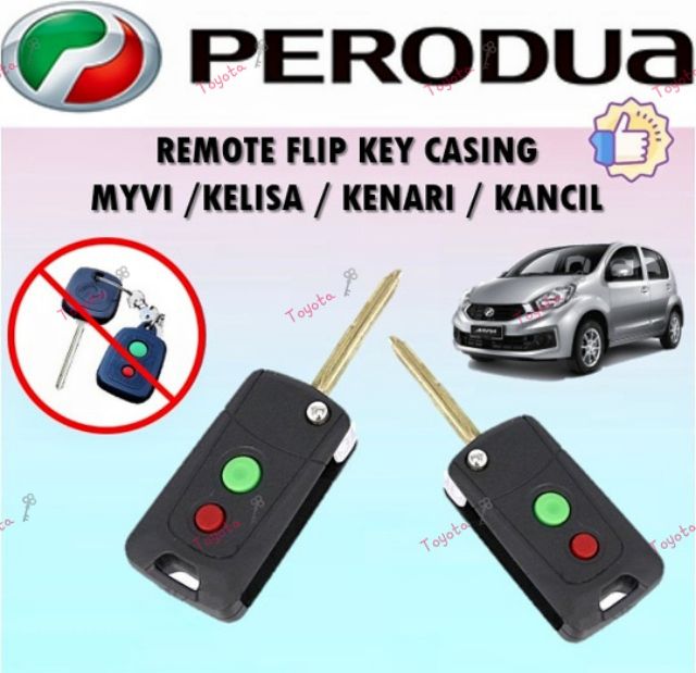 PERODUA REMOTE FLIP KEY CASING - MYVI / KELISA / KENARI / KANCIL ...