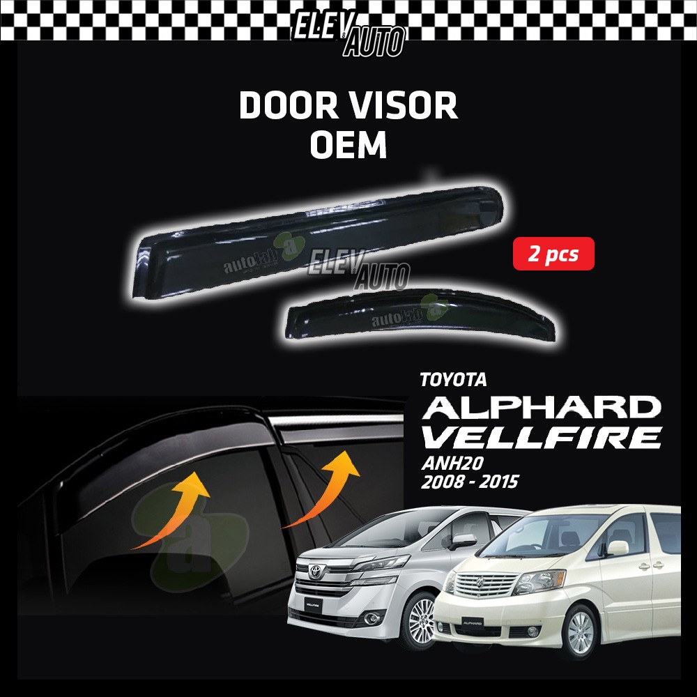 Toyota Alphard / Vellfire ANH20 2008-2015 OEM Air Press Door Visor ...