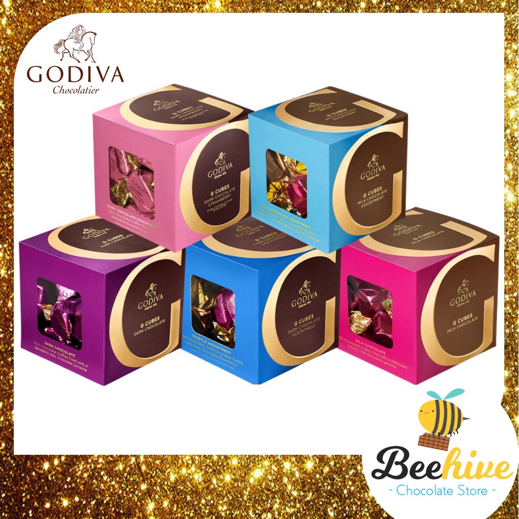 Godiva Assorted G Cube Dark Milk Chocolate 175g / Godiva G Cube Coklat Hitam Susu 175g | Shopee ...