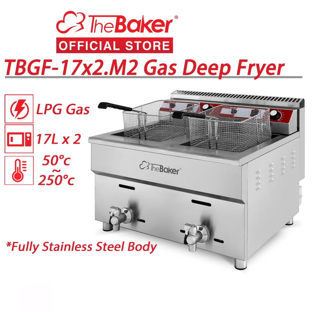 The Baker Gas Deep Fryer (17L x 2) TBGF-17Lx2.M2 | Shopee Malaysia