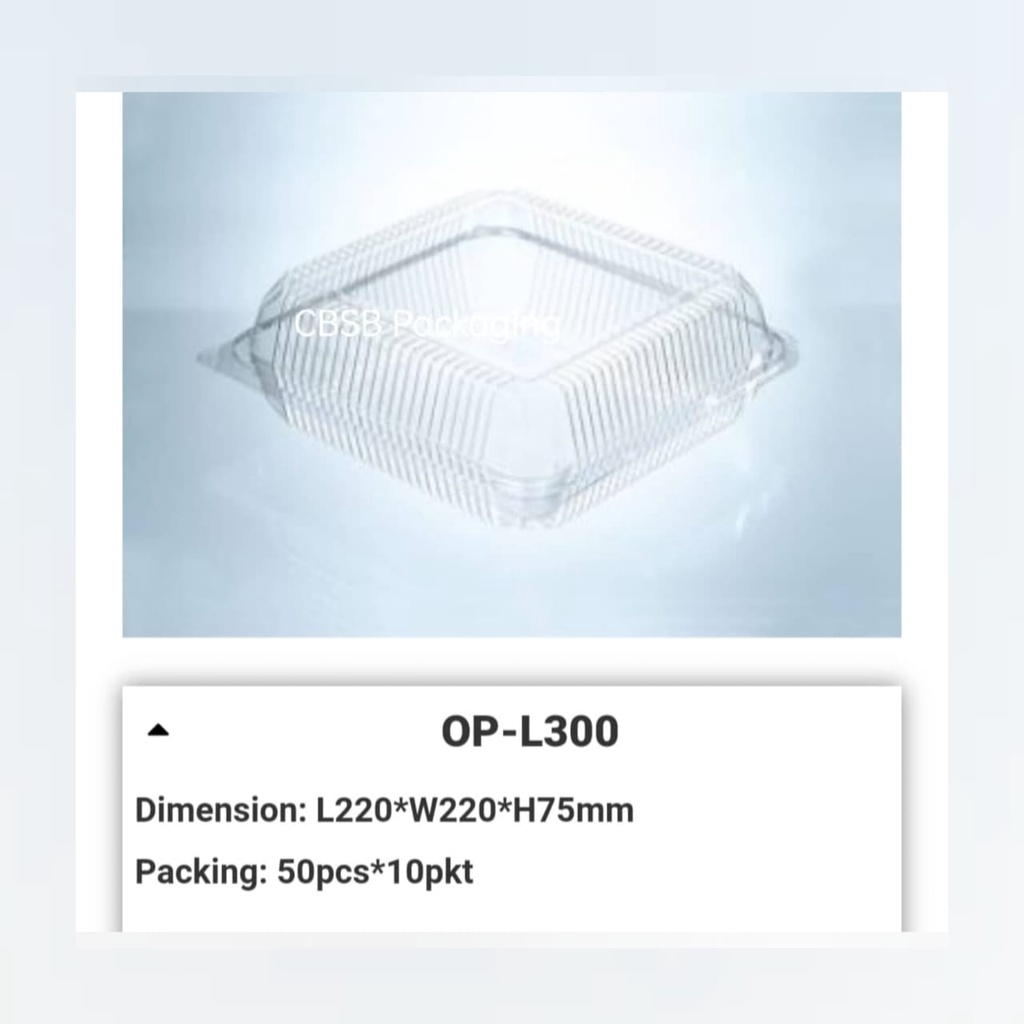 OPS L300 DISPOSABLE CLEAR PLASTIC FOOD BOX / CAKE / KUIH MUIH (50PCS ...