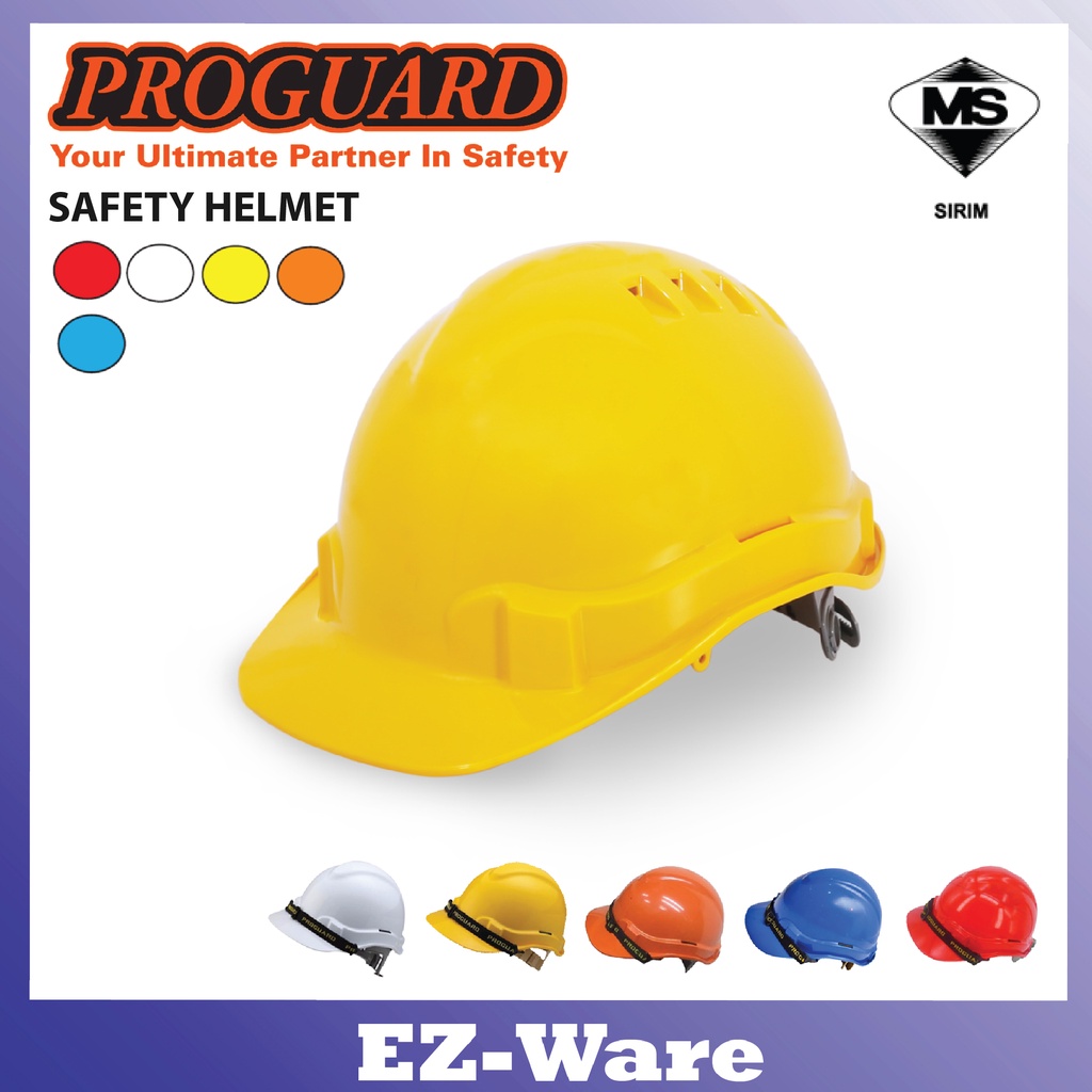 PROGUARD Industry Safety Helmet - 𝐒𝐈𝐑𝐈𝐌 𝐂𝐄𝐑𝐓𝐈𝐅𝐈𝐄𝐃 (Yellow/White/Red ...
