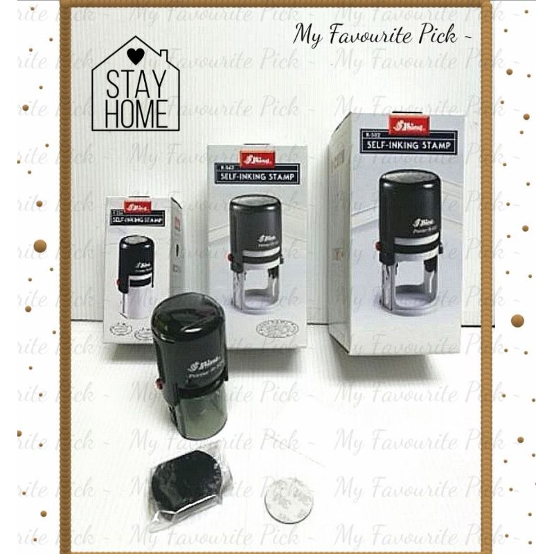 Shiny Self-Inking Stamp Round Shape R524/542/552 | Shopee Malaysia