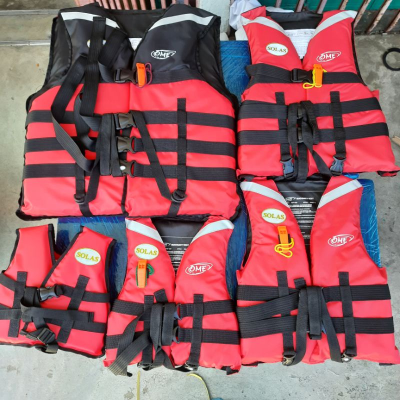 SOLAS LIFE JACKET XXL TO BABY SIZE JEKET KESELAMATAN SOLAS BERSAIZ ...