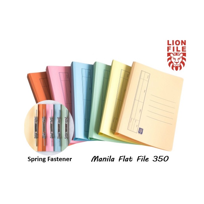 Lion File 350 Spring Manila Flat File (50pcs/Pack) MFF350SUK Spring ...