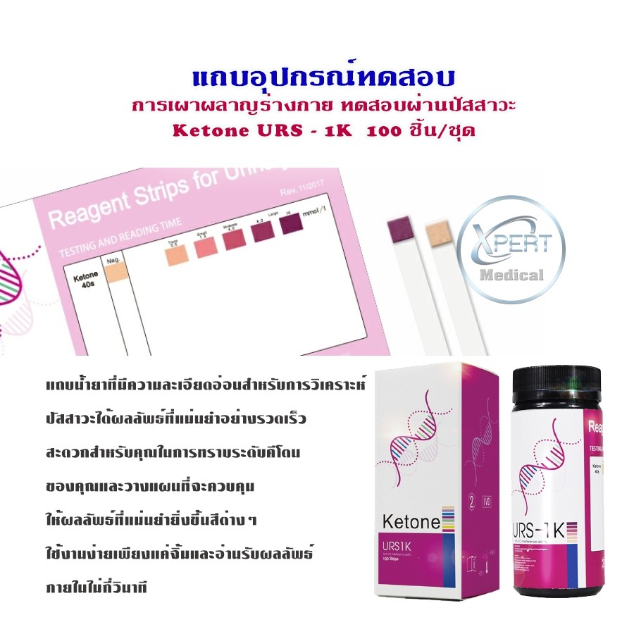 Free URS-1K tray 100 pieces / set, Ketone Ketone, urine test Strips ...