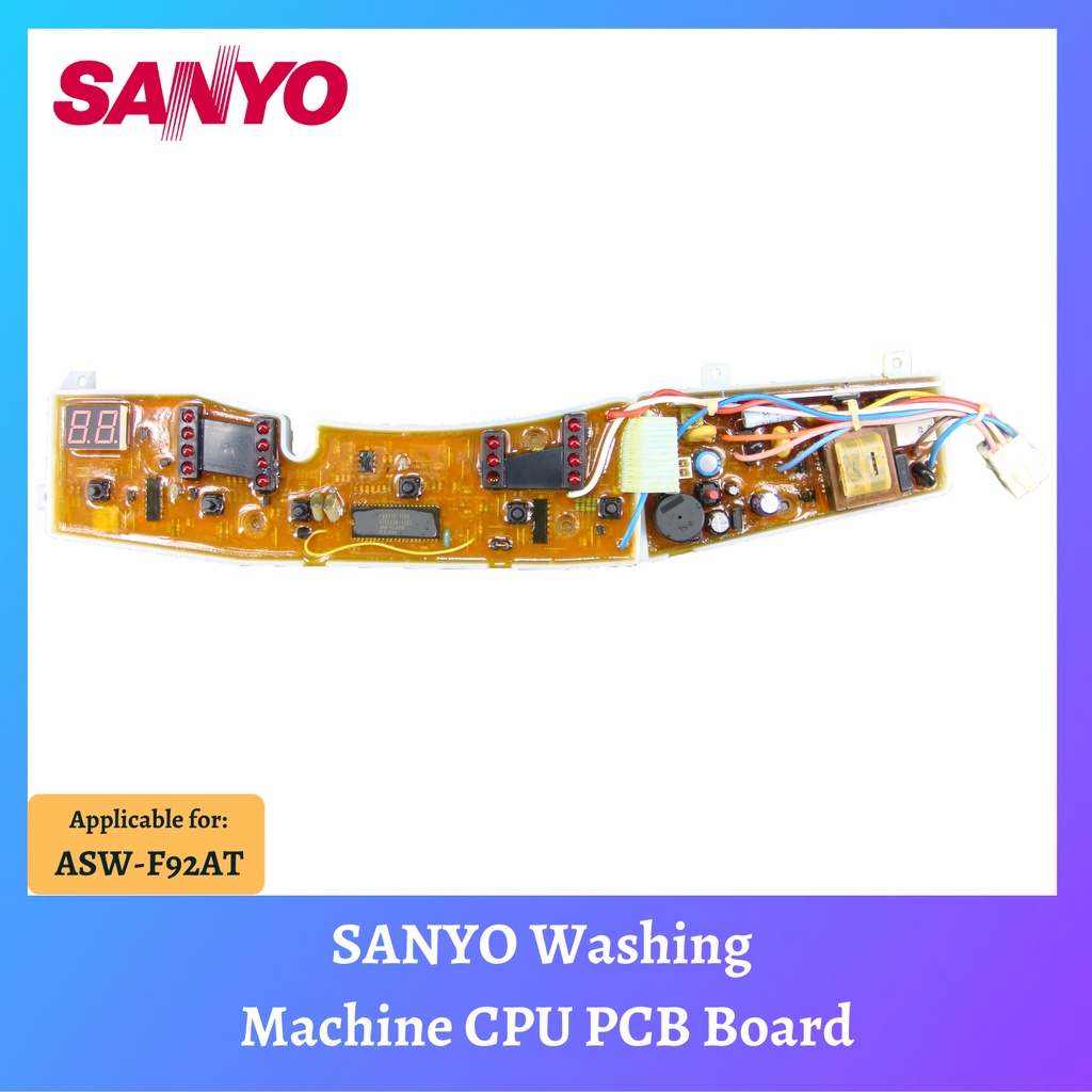 SANYO Washing Machine CPU PCB Board / Papan PCB Mesin Basuh ASW-F92AT ...