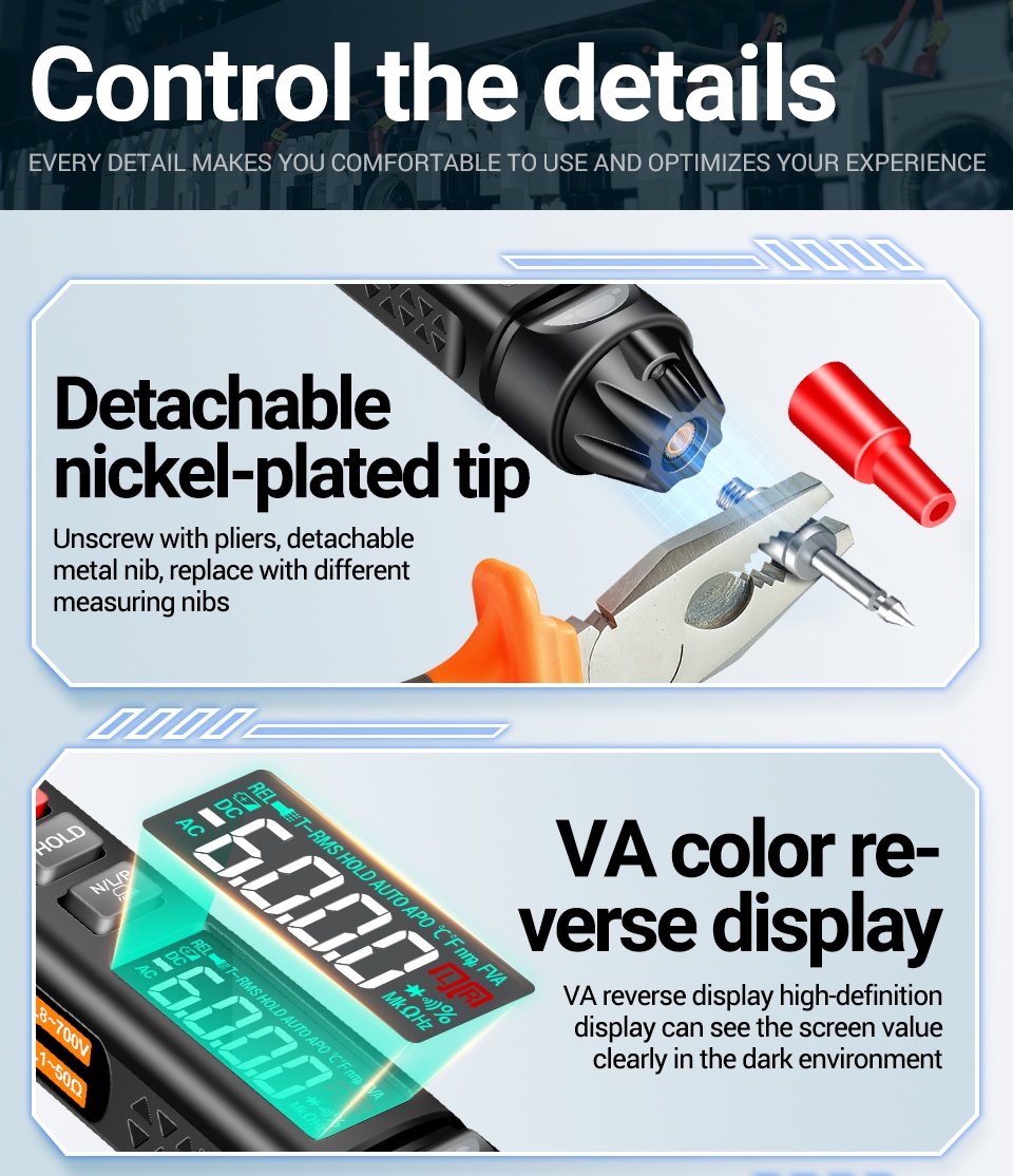 ANENG A3009 Pen Type Multimeter Intelligent Voice Broadcast Pen Tester ...