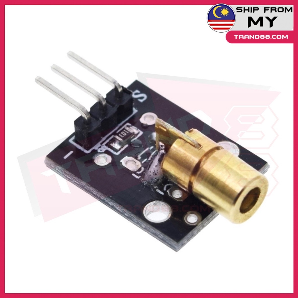 KY-008 650nm Laser Sensor Module 6mm 5V 5mW Red Laser Diode Dot Copper ...