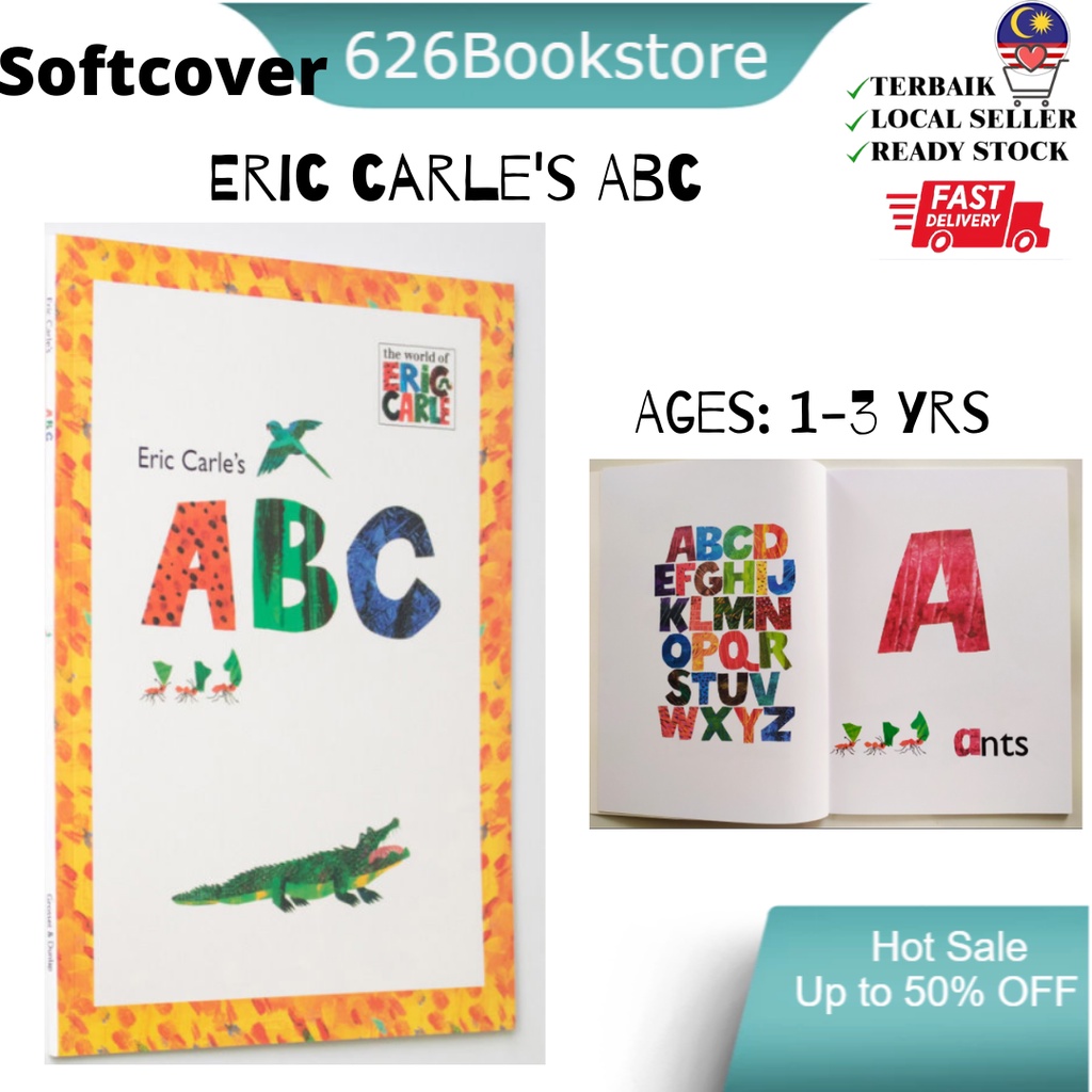 [626Book] Eric Carle's ABC Softcover book A4 Size Bedtime Storybook Children Book For Kids Buku ...