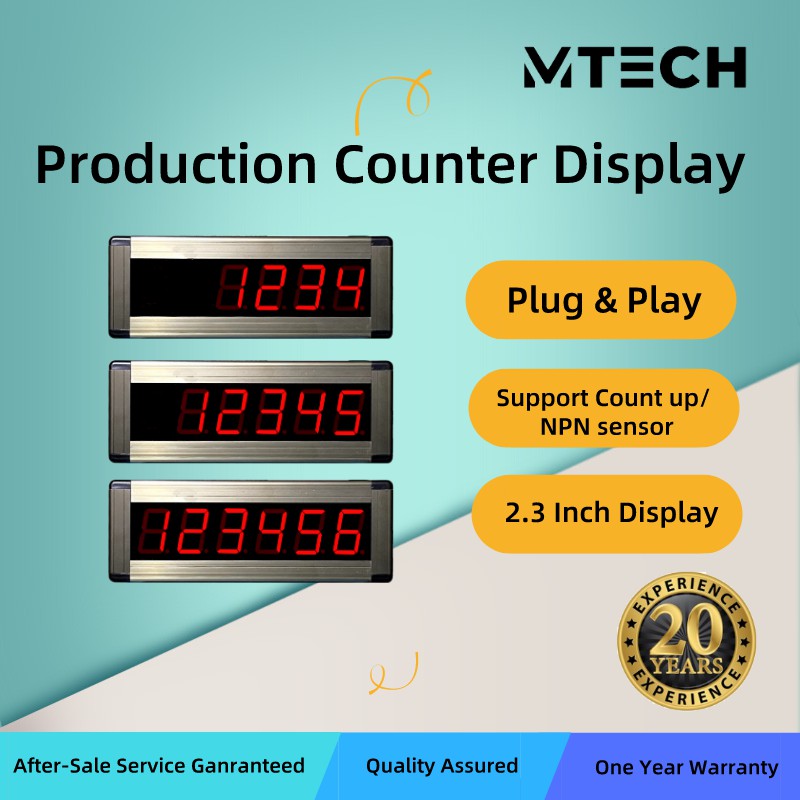 2.3 Inch Hyper Bright 7-Segment Red Led Kanban Andon Production Counter ...