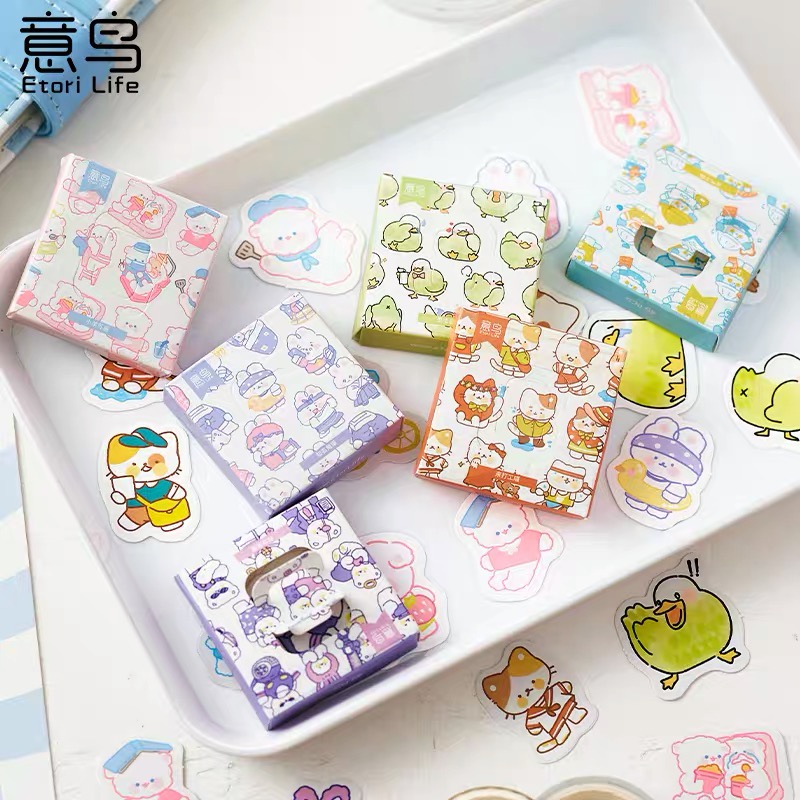 45 pieces/Box Creative Cute Cartoon Laptop Sticker Scrapbook Sticker ...