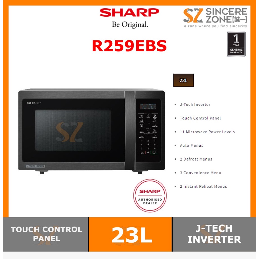 Sharp R259EBS 23L Basic Microwave Oven 900W / Touch Control / J-Tech ...
