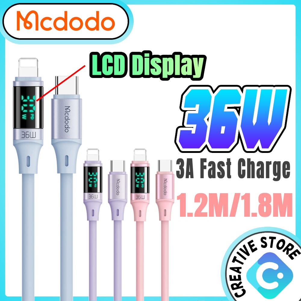 Original Mcdodo Cable Type C to lPh Cable 36W Fast Charging Cable PD ...