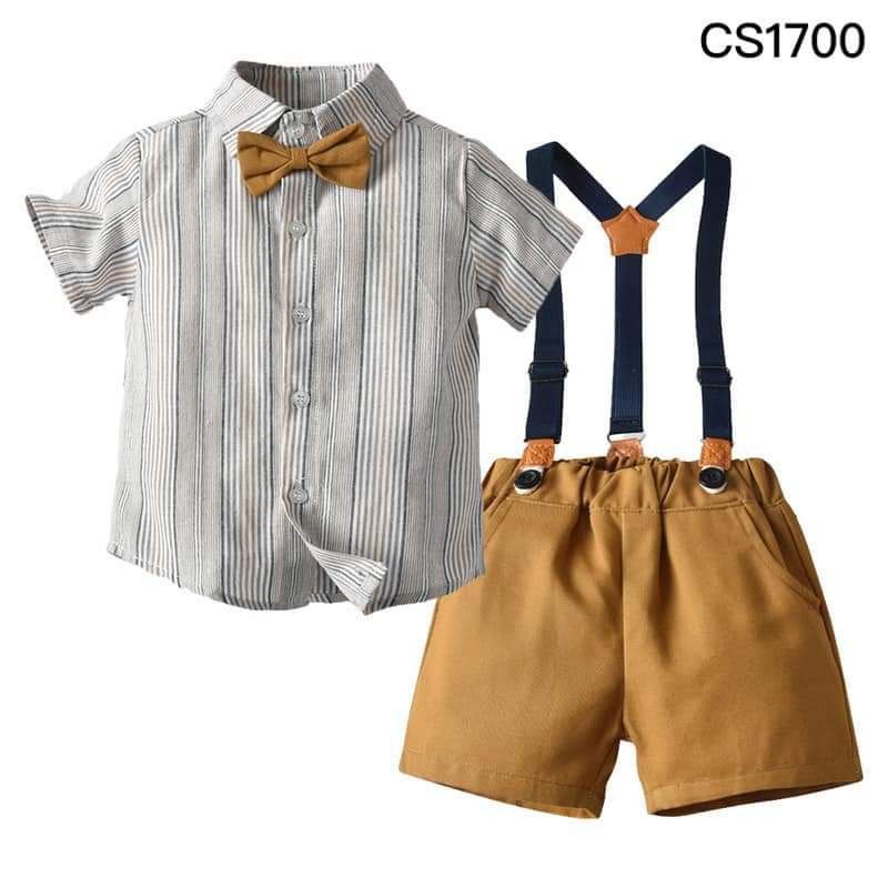 Boy Set 3 in1 Gentleman Set Suspender Suits Baju Baby Budak Lelaki Bows ...