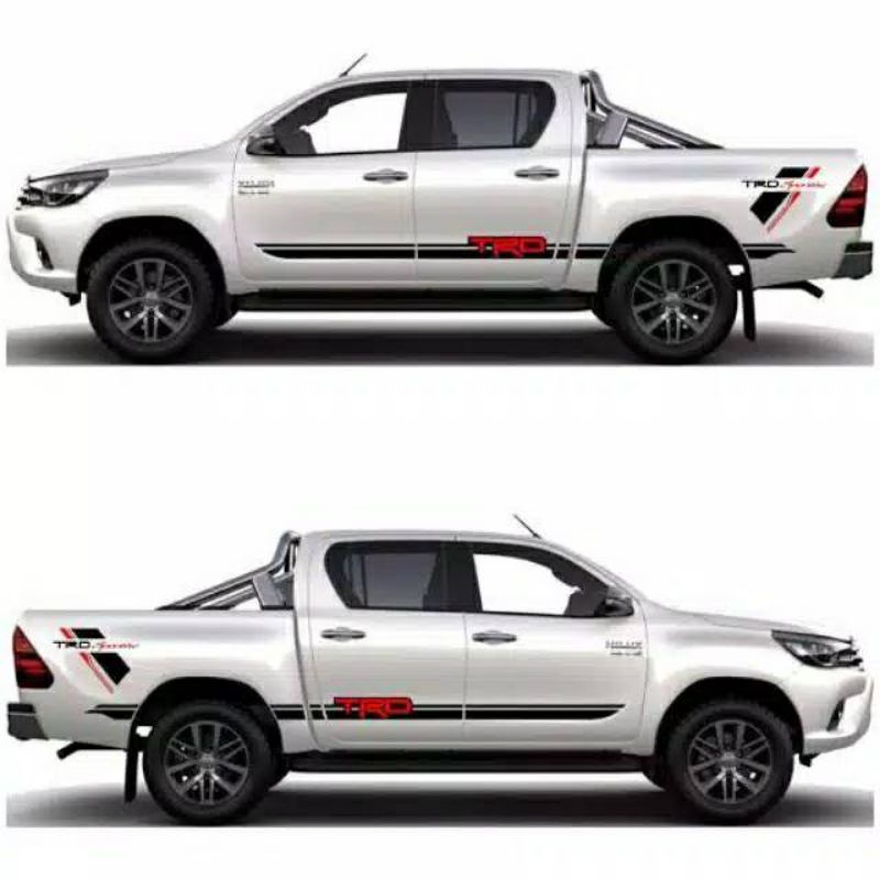 Latest HILUX car cutting sticker strip list side body for Toyota hiluk ...