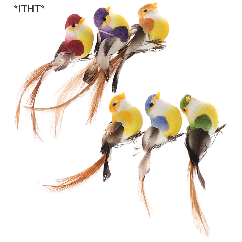 [[ITHT]] 1Pc Mini fake birds artificial foam feathers mini birds home ...