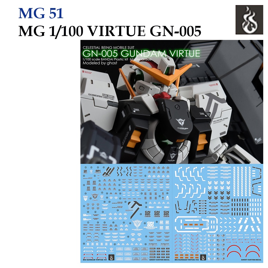 [COPY GHOST] MG51 MG 1/100 GN-005 VIRTUE GUNDAM WATER SLIDE DECAL ...