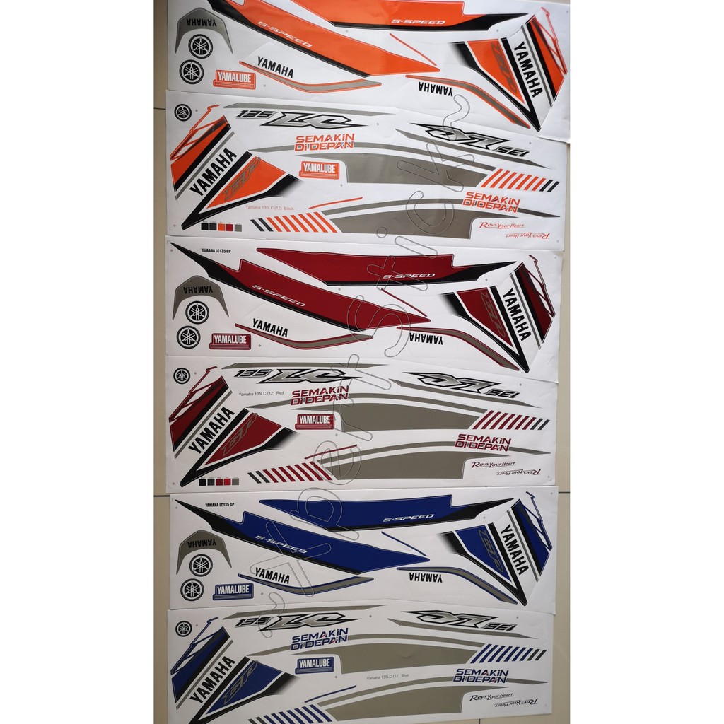 YAMAHA LC 135 V2 V3 V4 V5 V6 (12) Body Sticker - Red / Black / Blue ...
