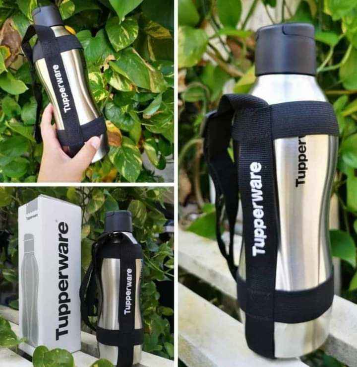 7Jenis: Tupperware Thermal Potbelly Flask 1L / Stainless Steel Flip Top ...