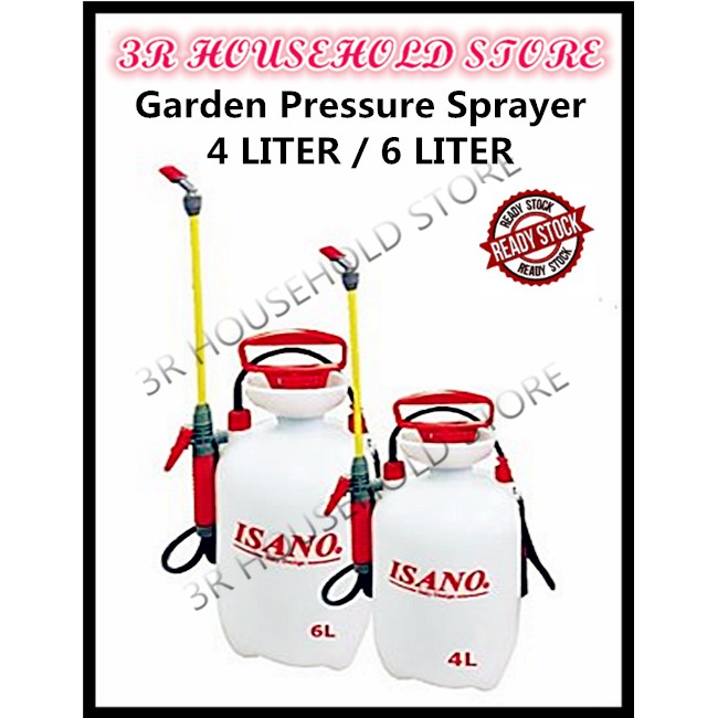 ISANO 4LT / 6LT Garden Pressure Sprayer Adjustable spray nozzle ...
