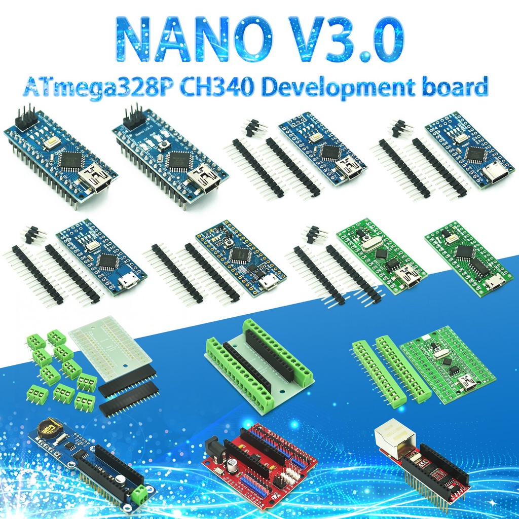 arduino Nano 3.0 Atmega328 Controller Board Module PCB Development Board without USB V3.0 ...