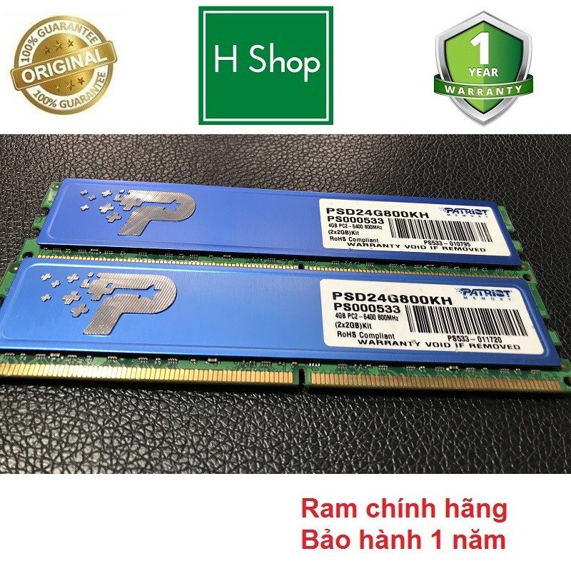 Ram PC DDR2 (PC2) 4Gb bus 800 - 6400U Kit (2x2gb), genuine PATRIOT ...