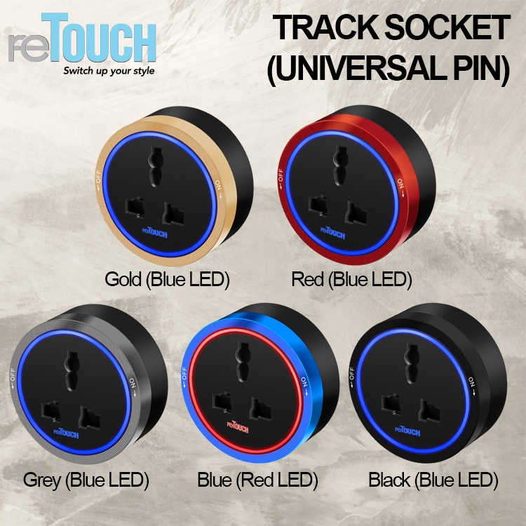 reTouch Power Track 32A Socket 13A Flat Pin, Universal, Double USB ...