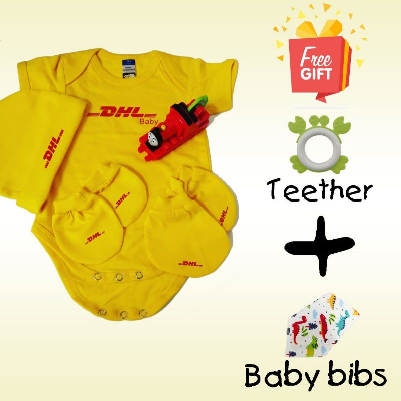 Newborn giftset / Cute DHL baby NB set with box + freegift (baby bib ...