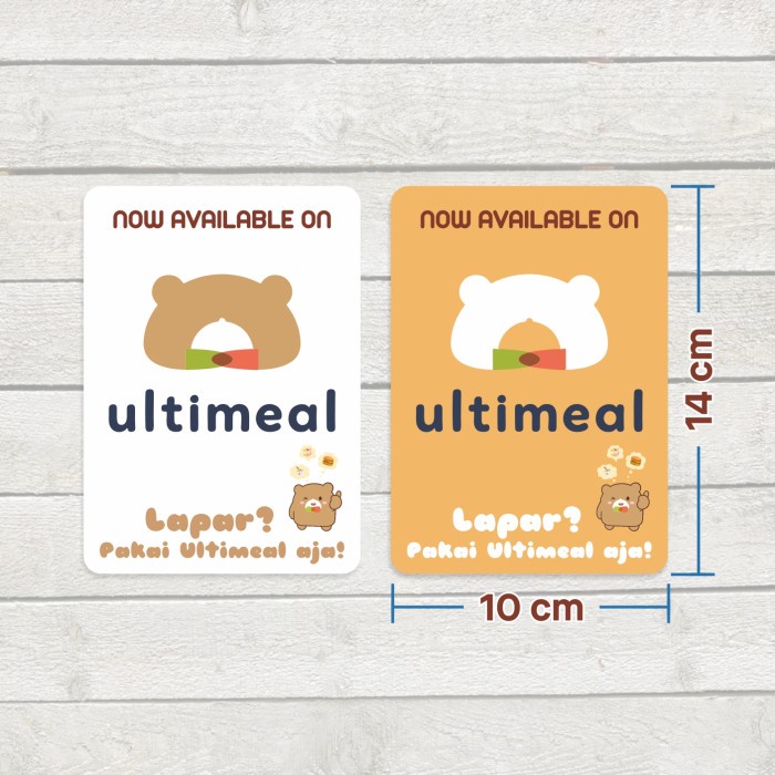 Ultimeal Food Delivery Vinyl Label Sticker Ulti Meal Food Delivery ...