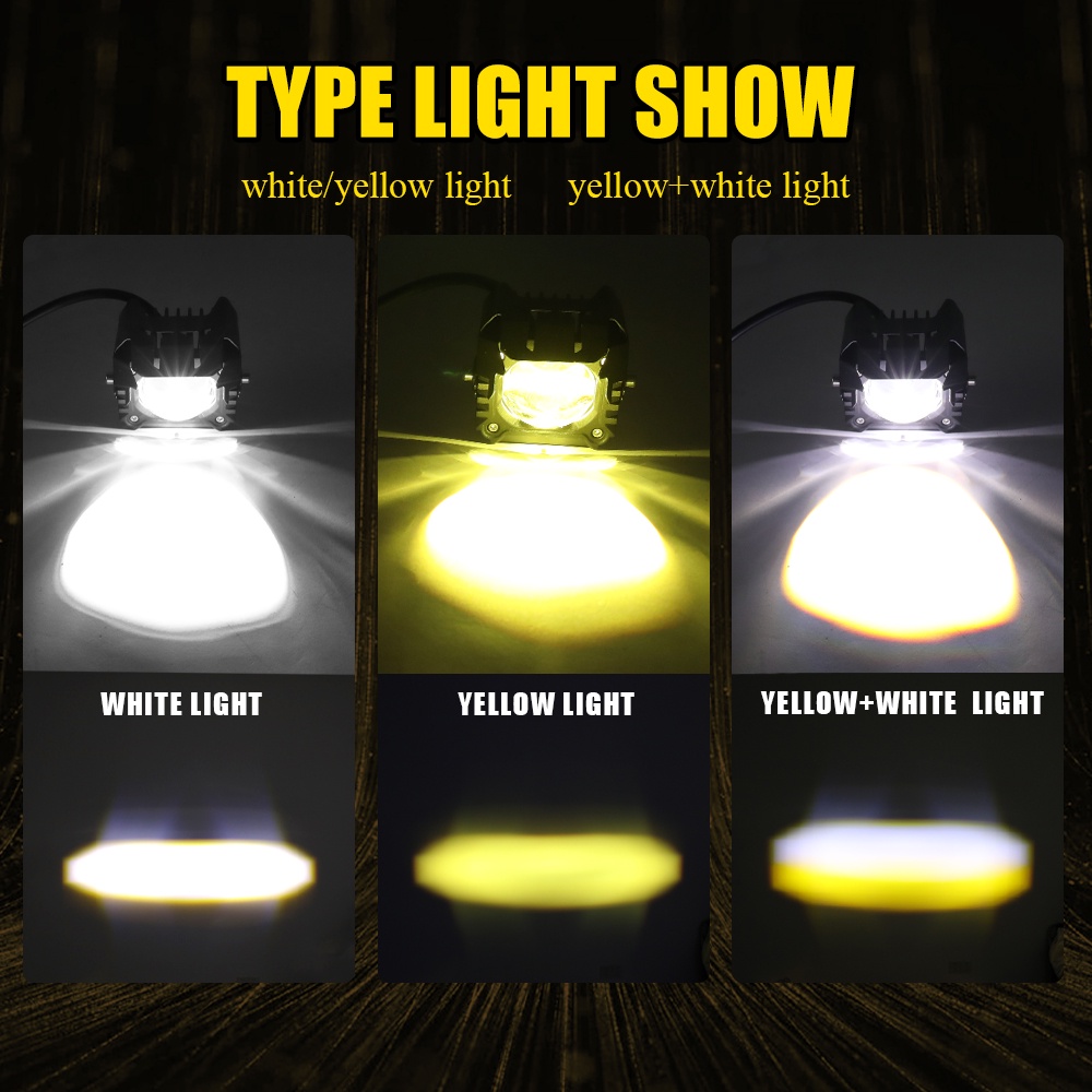 BraveWay Car Lights Sport Light Led Sport Light Motorcycle 3inch LED Work Light Bar 3 Modes Dual ...