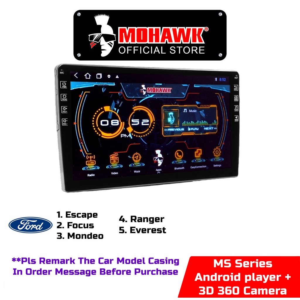 Mohawk Ms Series Car Android Player With 3D 360 Reverse Camera | Shopee ...