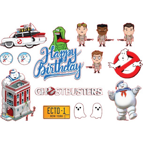 GHOSTBUSTERS Cake Topper Kek Many Design Cake Decor Happy Birthday ...