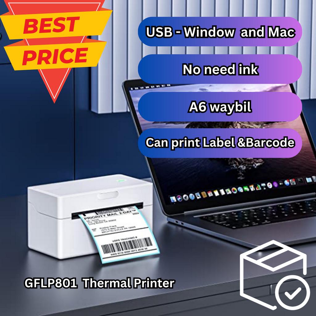 Thermal Printer GFLP801 Label Barcode Shipping AWB Air Waybill Sticker ...