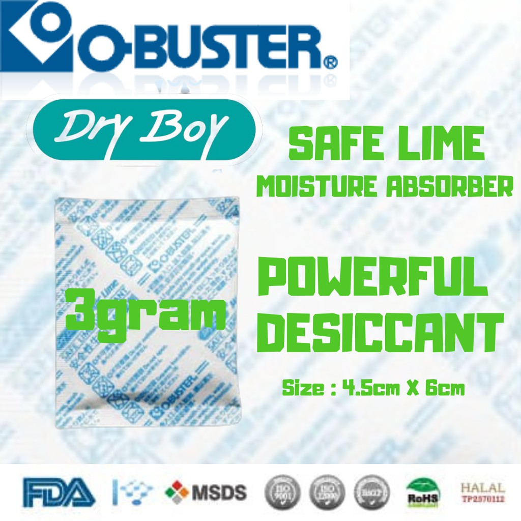O-Buster Sakamoto Safe Lime 3g/Silica Gel/Desiccant/Food Grade Moisture ...